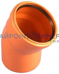Отвод ПВХ (НПВХ) канализационный 45 гр.° DN 110 мм - купить в Москве ...