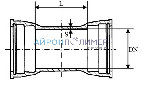 Двойной раструб ВЧШГ ДР Ду 400 литой - купить в Москве, цена и описание